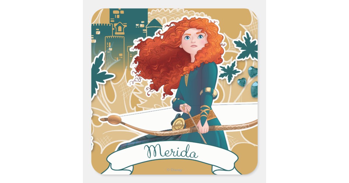 Merida - Brave Princess Square Sticker | Zazzle