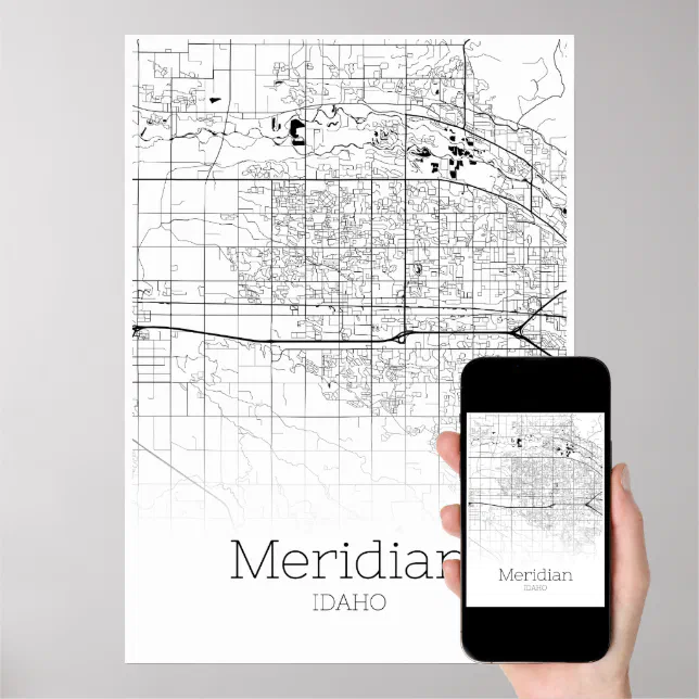 Meridian Map - Idaho - City Map Poster | Zazzle