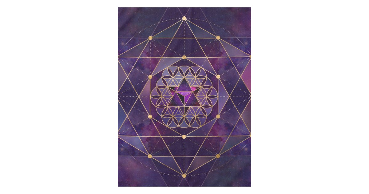 Merkabah in flower of life - Sacred Geometry Tablecloth | Zazzle