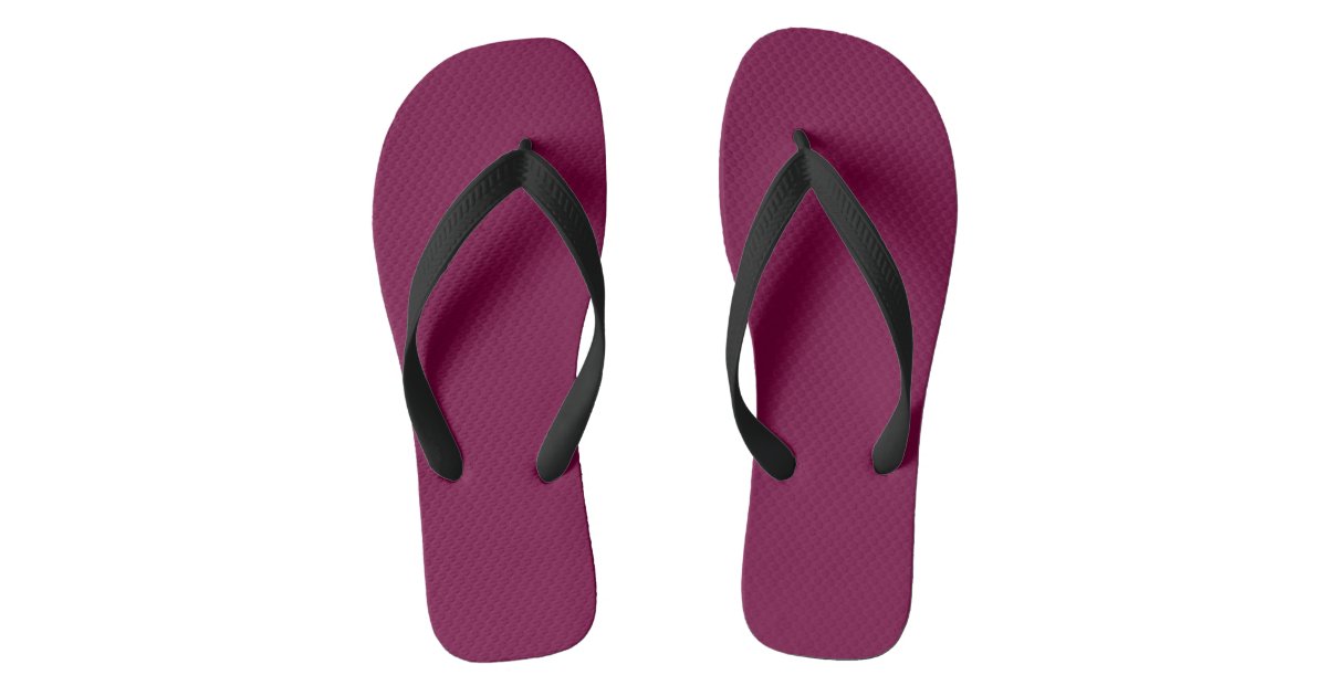 Merlot (solid color) flip flops | Zazzle