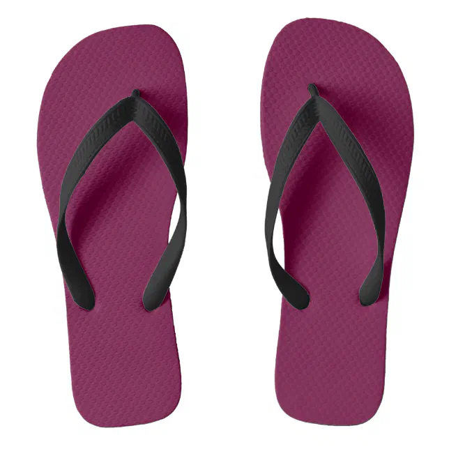 Merlot (solid color) flip flops | Zazzle