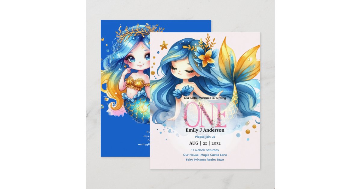 Mermaid 1st Birthday Fairytale Birthday | Zazzle