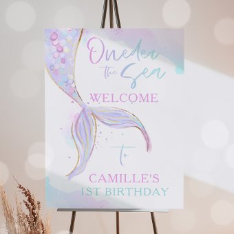 Mermaid 1st Birthday Under The Sea Mermaid Welcome Foam Board | Zazzle
