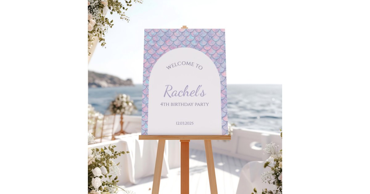 Mermaid 1st Birthday Under The Sea Mermaid Welcome Foam Board | Zazzle