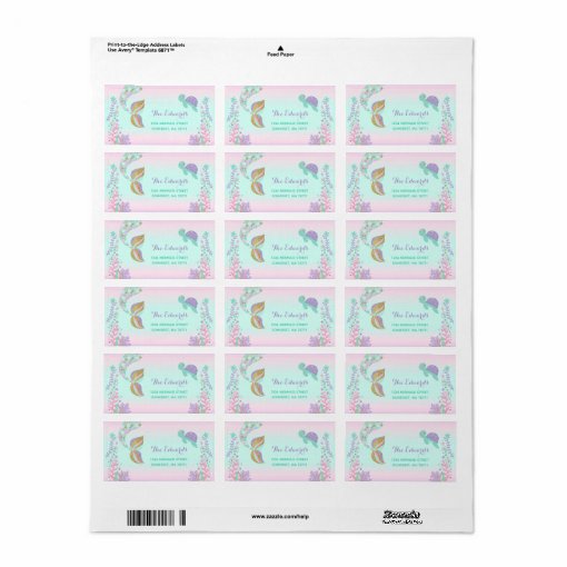 Mermaid Address Labels Magical Mermaid Party | Zazzle