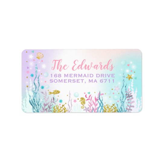 Mermaid Address Labels Magical Mermaid Party | Zazzle.com