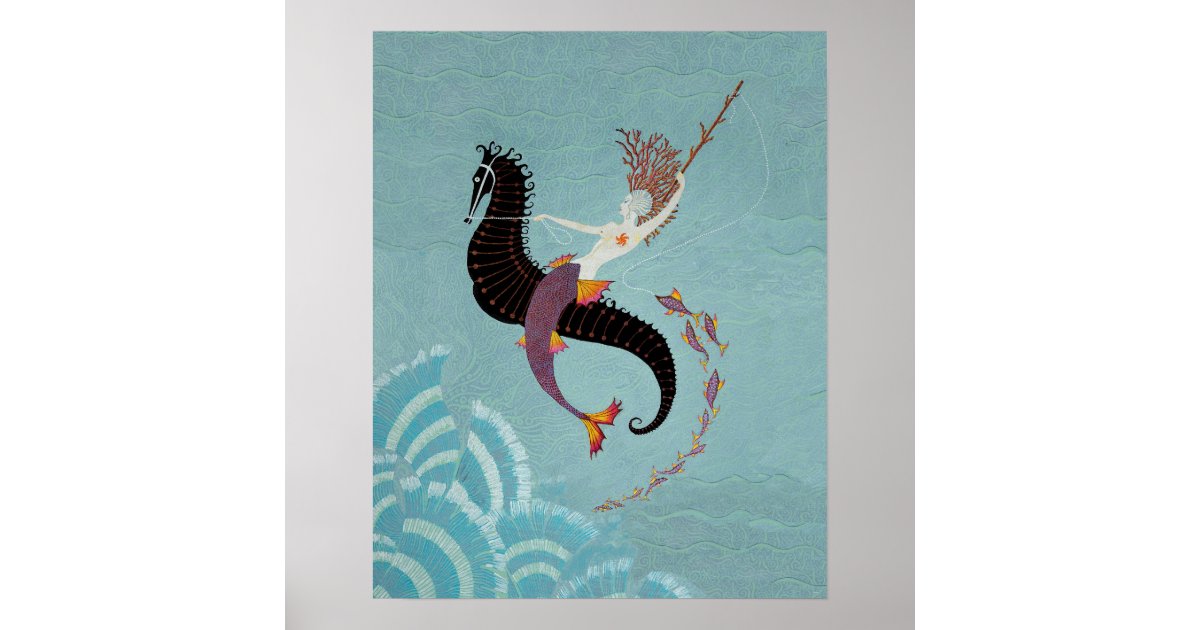 "Mermaid (after Erte)" Poster | Zazzle
