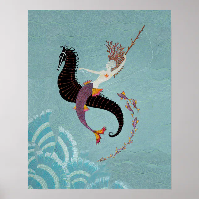 "Mermaid (after Erte)" Poster | Zazzle