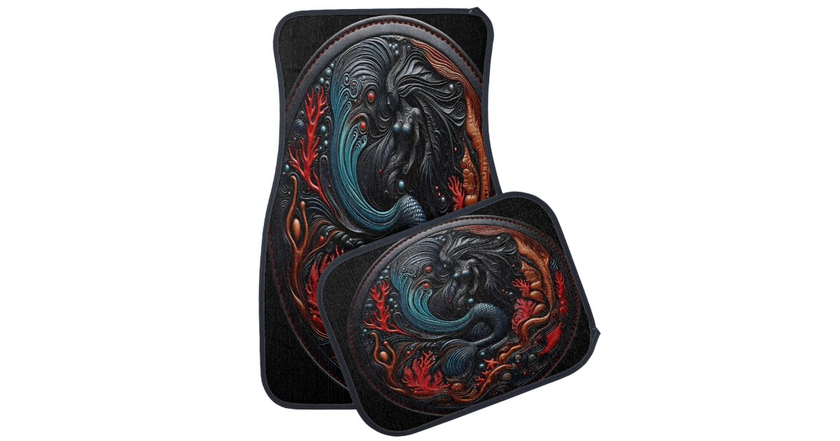 Mermaid Amidst Vibrant Corals and Ocean Textures Car Floor Mat | Zazzle