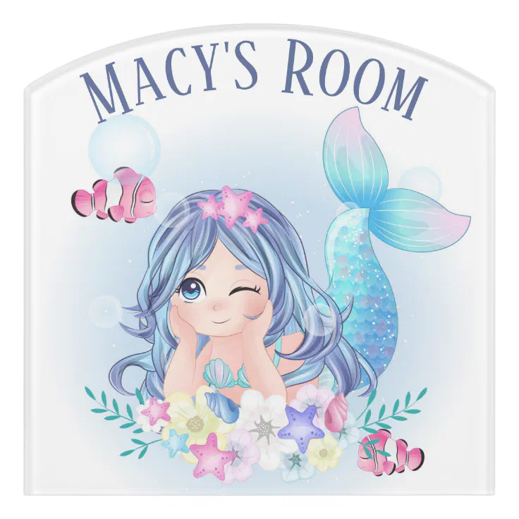 Mermaid and Fish Door Sign | Zazzle