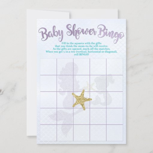 Mermaid Baby Shower Bingo Cards | Zazzle