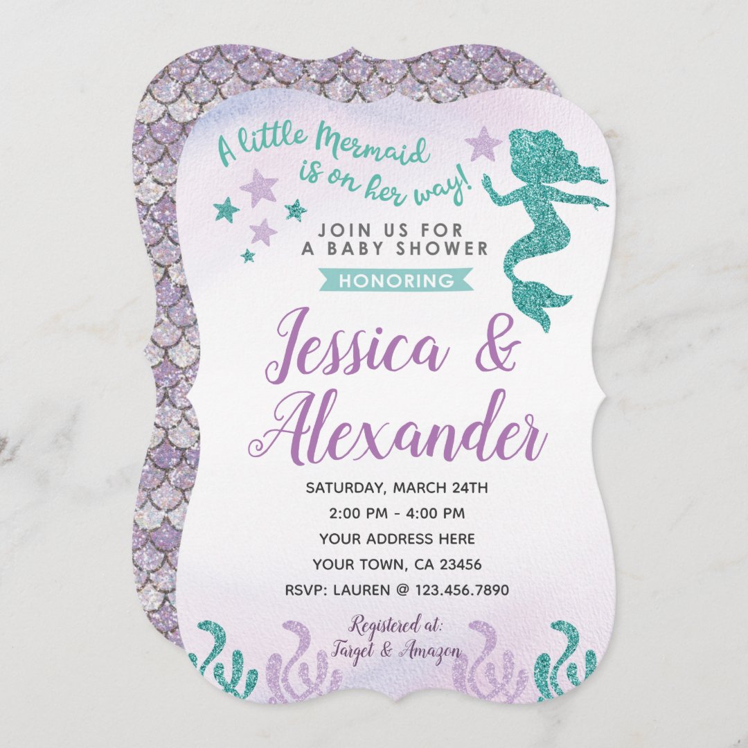 Mermaid Baby Shower Invitation | Zazzle
