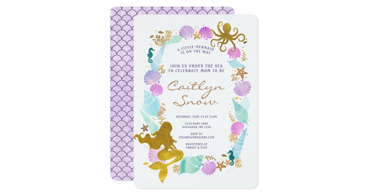Mermaid Baby Shower Invitation | Zazzle.com