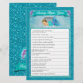 Mermaid Baby Shower Nursery Rhyme Game #130 | Zazzle