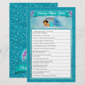 Mermaid Baby Shower Nursery Rhyme Game #136 | Zazzle