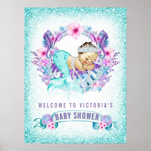 Mermaid Baby Shower Signs | Zazzle