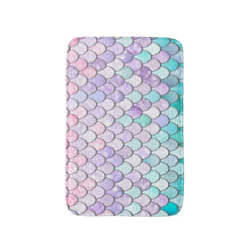 Mermaid Bath Mat, Pastel Bath Mat | Zazzle