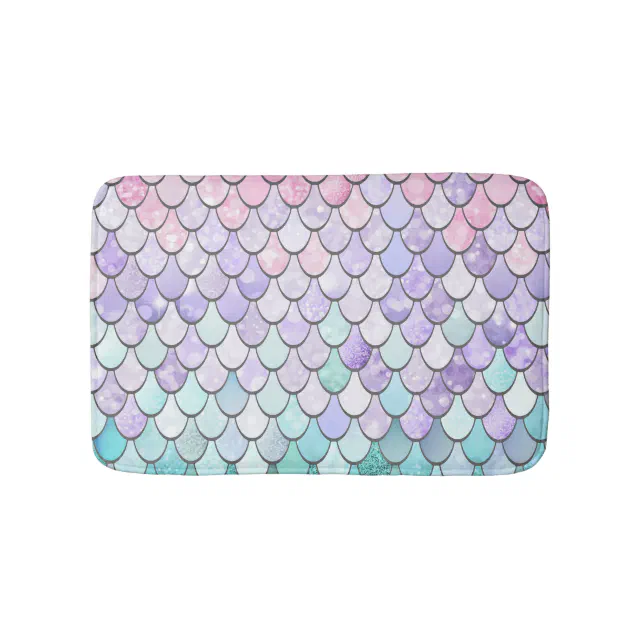 Mermaid Bath Mat, Pastel Bath Mat | Zazzle