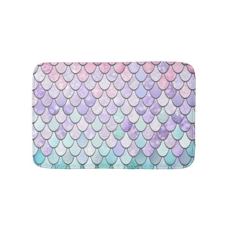 Mermaid Bath Mat, Pastel Bath Mat | Zazzle