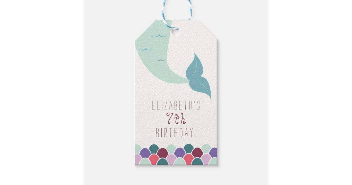 Mermaid Birthday Favor Tags - Thank You Tags | Zazzle
