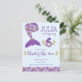Mermaid Birthday Mermaid Number 6 Invitation Postcard | Zazzle