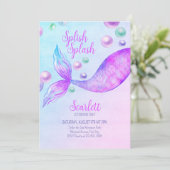 Mermaid Birthday Party Any Age Splish Splash Invitation | Zazzle