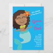 Mermaid Birthday Party Dark Skin Latina Hispanic Invitation | Zazzle