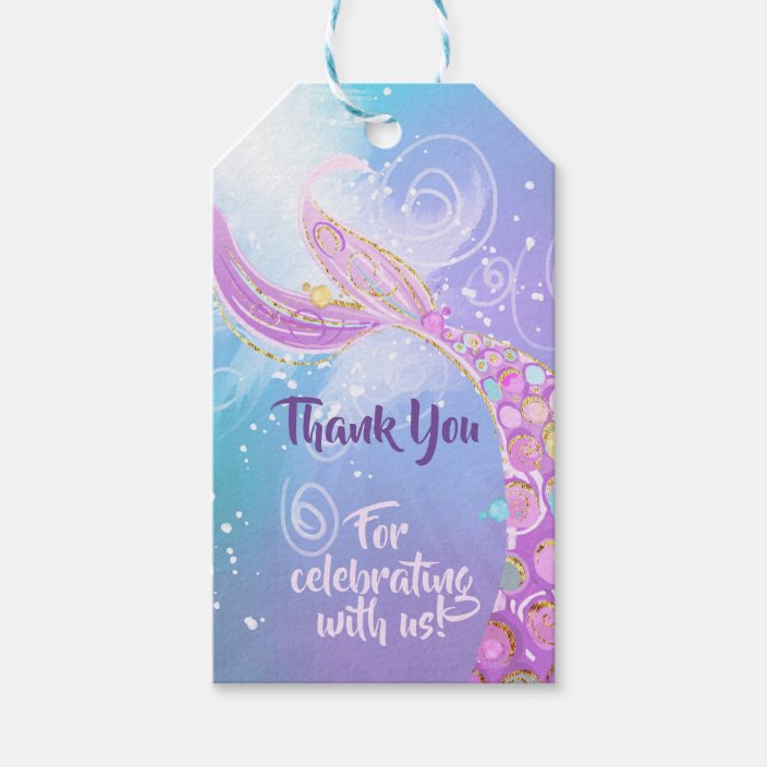 Mermaid Birthday Party Gift Tags | Zazzle.com