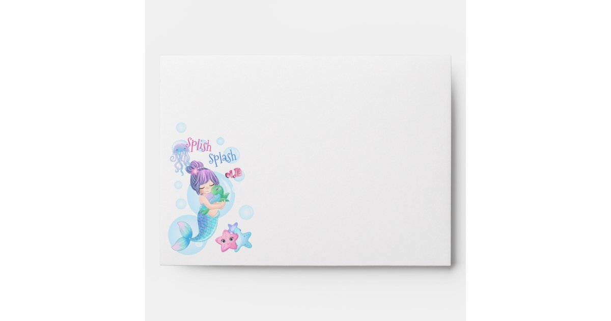 Mermaid Birthday Party Invitation Envelope | Zazzle