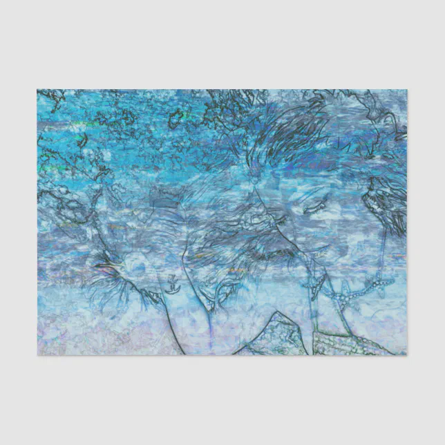 Mermaid Blue Nautical Ocean Waves Decoupage Tissue Paper | Zazzle