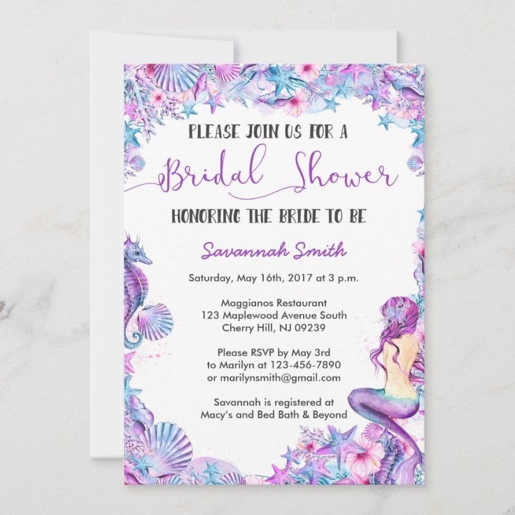 Mermaid Bridal Shower Invitation | Zazzle