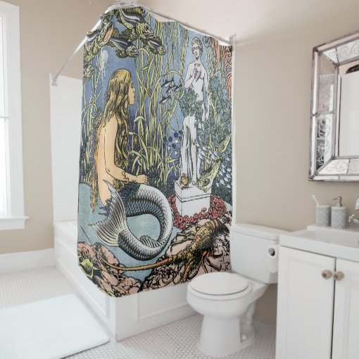 Mermaid by Ivan Bilibin Shower Curtain | Zazzle
