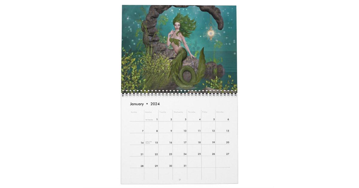 mermaid calendar | Zazzle