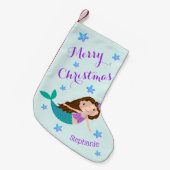 Mermaid Christmas Purple Glitter Personalized Small Christmas Stocking ...