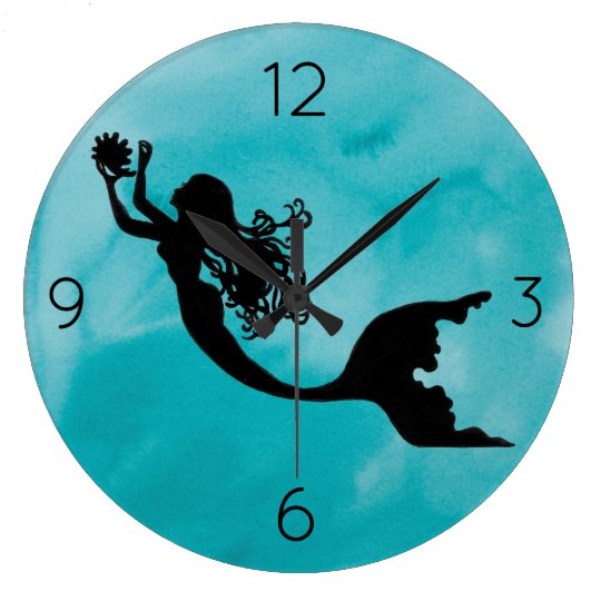 Mermaid Clock - blue | Zazzle.com