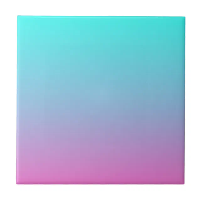 Mermaid colors gradient purple pink aqua ombre ceramic tile | Zazzle