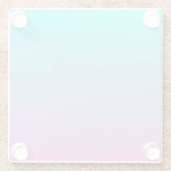 Mermaid colors gradient purple pink aqua ombre glass coaster | Zazzle