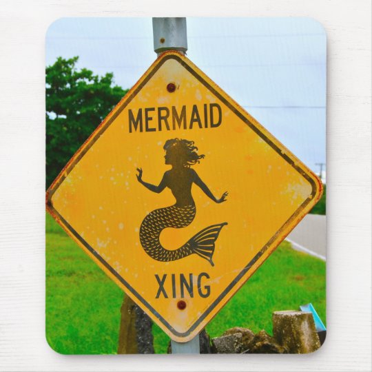 Mermaid Crossing Roadsign Mouse Pad | Zazzle.com