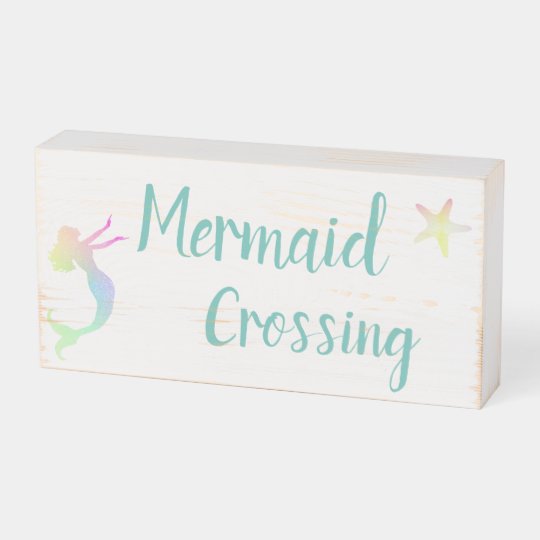 Mermaid Crossing Wooden Block Sign | Zazzle.com