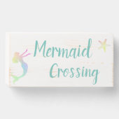 Mermaid Crossing Wooden Block Sign | Zazzle