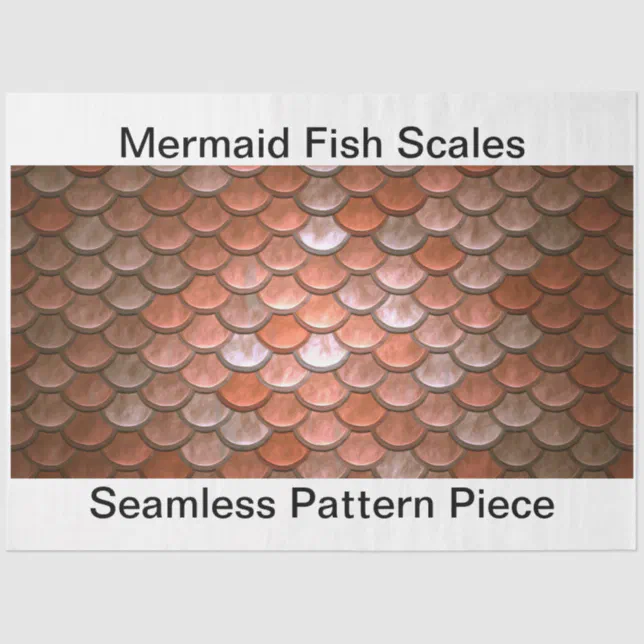 Mermaid Decoupage Seamless Background Salmon Tissue Paper | Zazzle