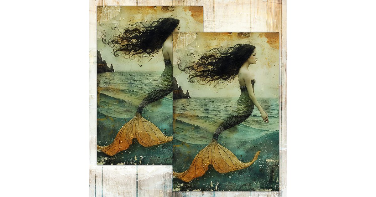 MERMAID DECOUPAGE TISSUE PAPER | Zazzle