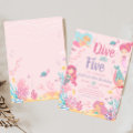 Mermaid Dive into Five Birthday Party Invitation | Zazzle