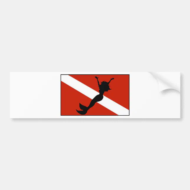 Mermaid Diver Flag Bumper Sticker | Zazzle