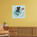 Mermaid Dog MerDog Cute Nursery Room Poster | Zazzle