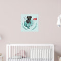 Mermaid Dog MerDog Cute Nursery Room Poster | Zazzle
