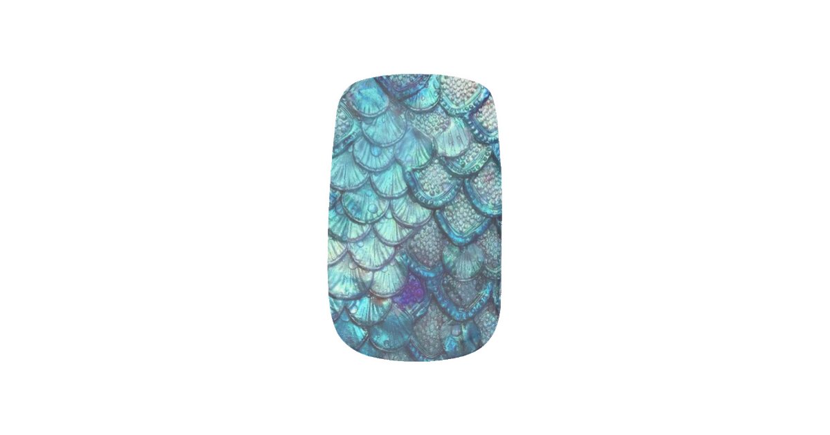 Mermaid Dragon Scales Fantasy Whimsical Sea Minx Nail Art | Zazzle