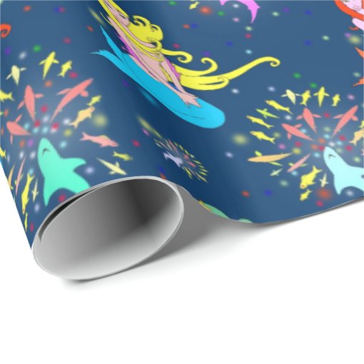 Mermaid Fireworks wrapping paper gift wrap | Zazzle
