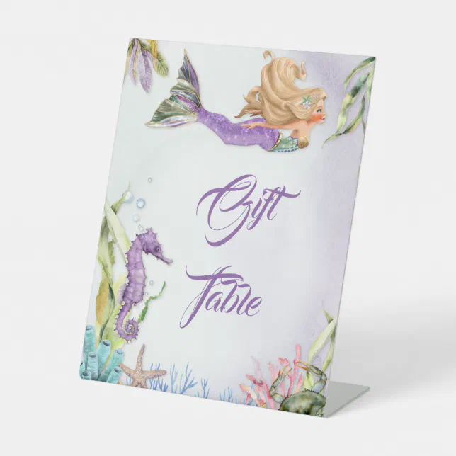 Mermaid Gift Welcome Food Table Sign | Zazzle