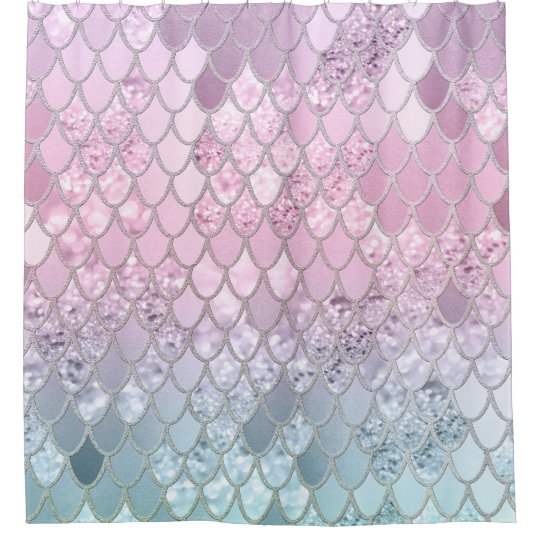 Mermaid Glitter Scales 2 Shower Curtain